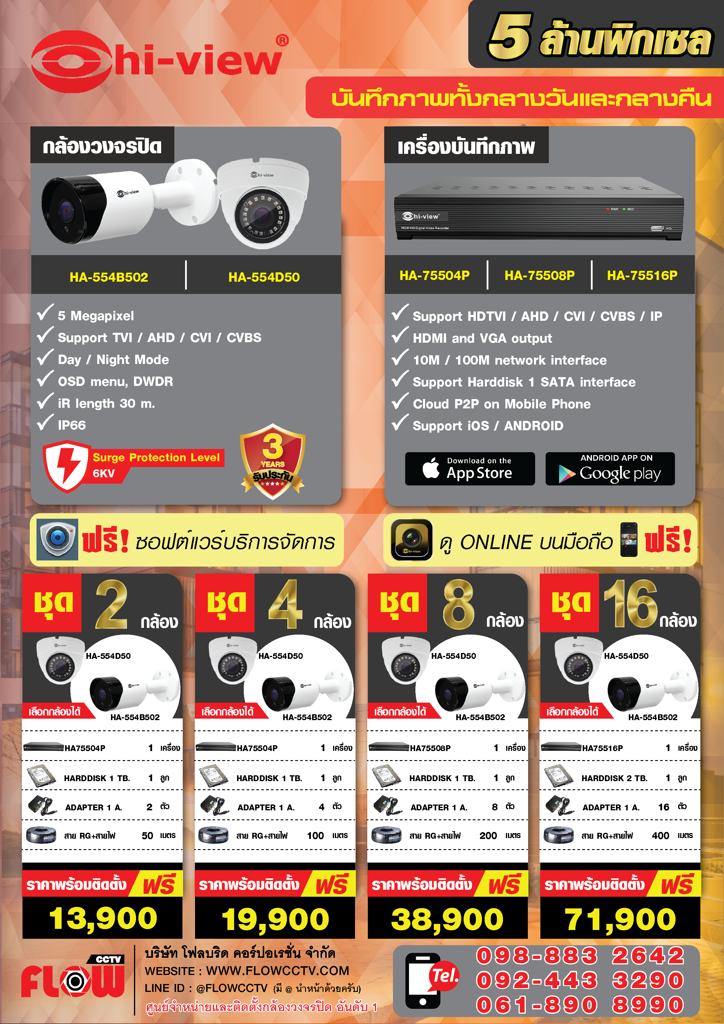 กล้องวงจรปิด cctv พร้อมติดตั้ง วางระบบ โปรโมชั่นราคาถูก ปลีก-ส่ง ทุกยี่ห้อ